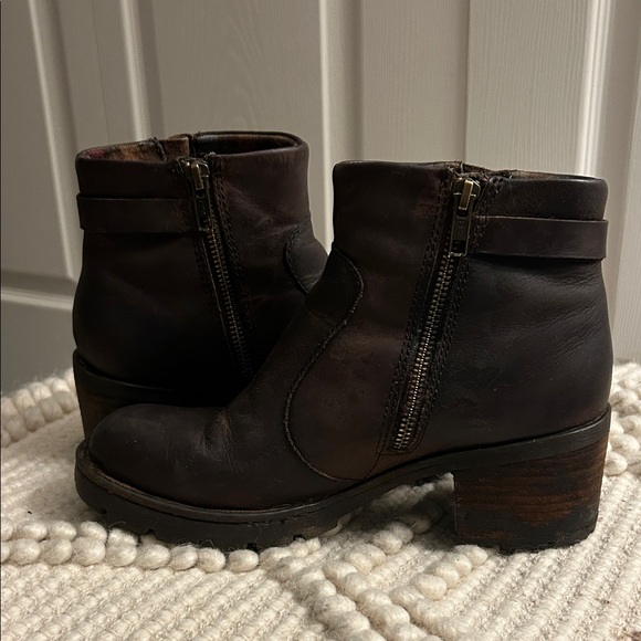 Born | Shoes | Born Dark Brown Leather Ankle Booties | Poshmark